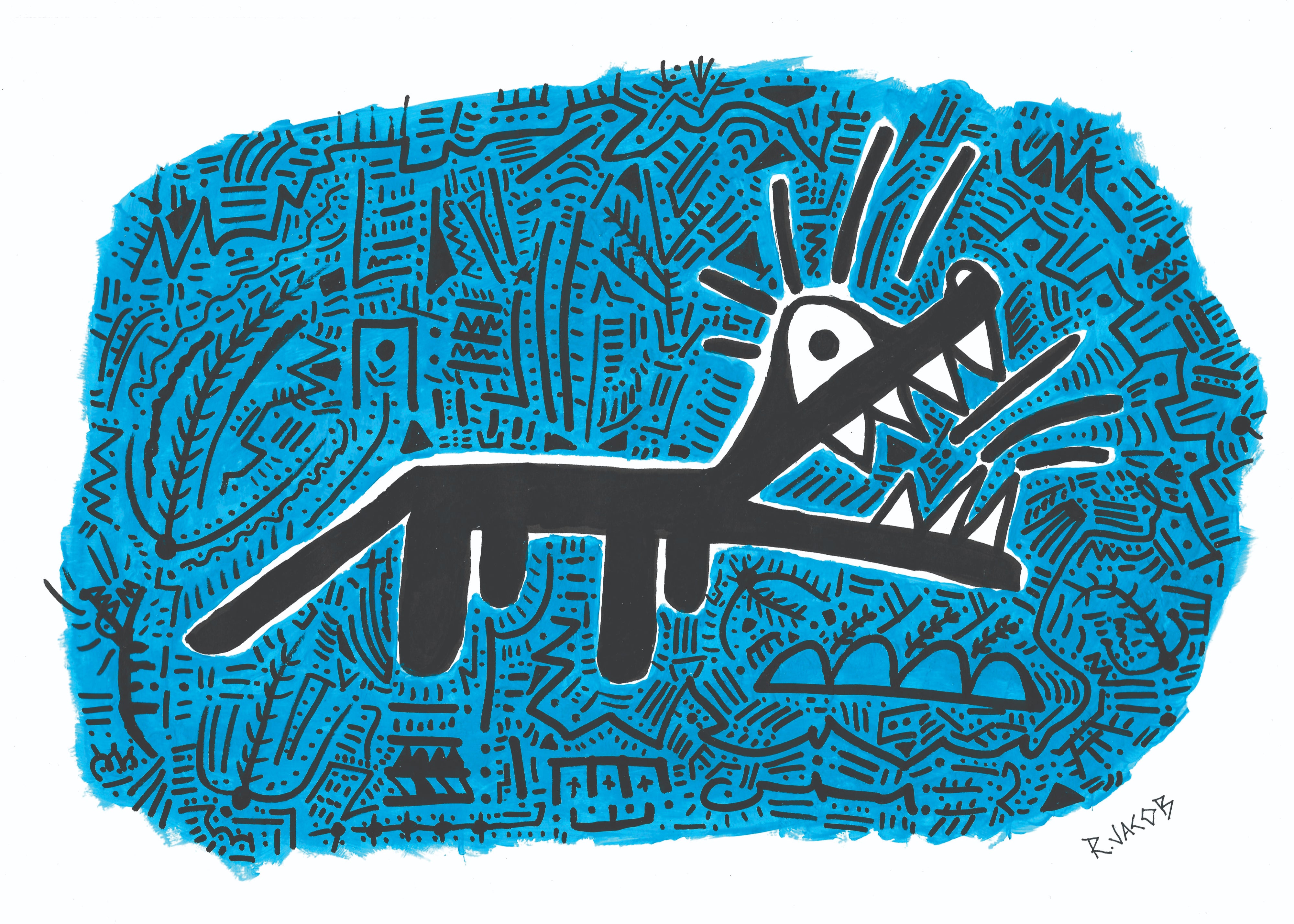El perro de Tlaloc - Arte gráfico de Ricardo Jacob | Studio Malek