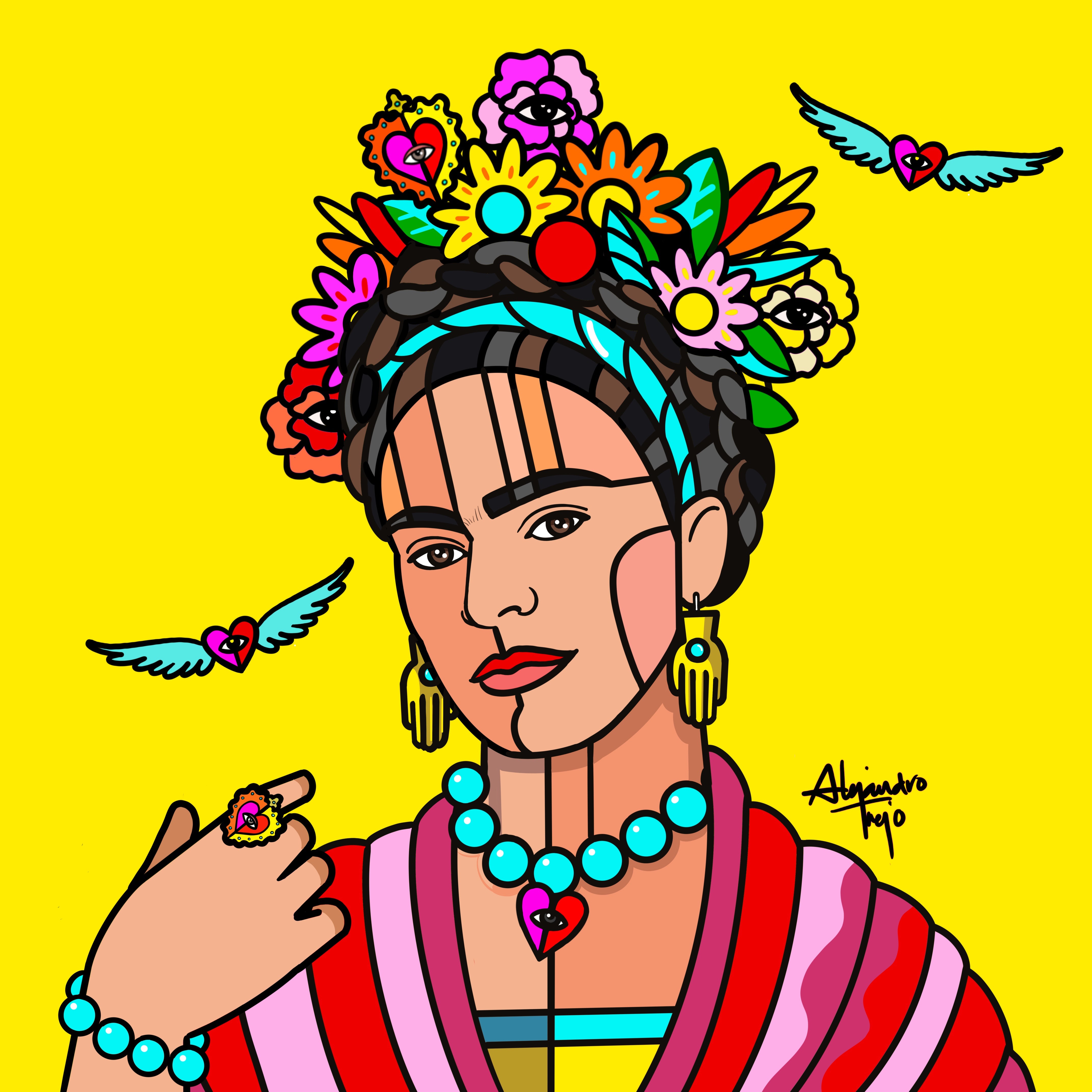 Frida amarillo- Del Artista Alejandro Trejo | SM – Studio Malek
