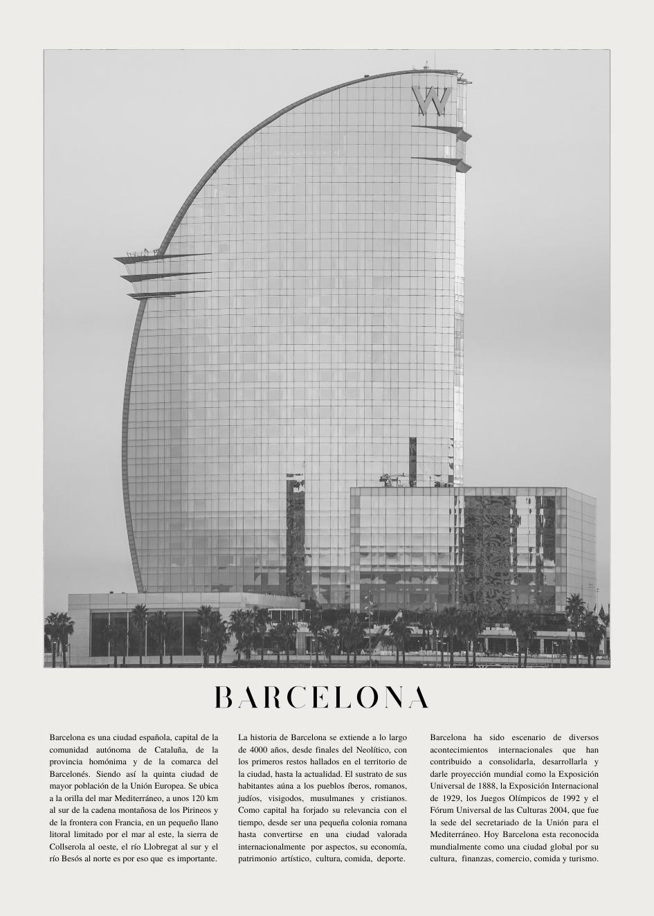 Cuadro BARCELONA PAPER Enmarcado - 100% Madera | Studio Malek