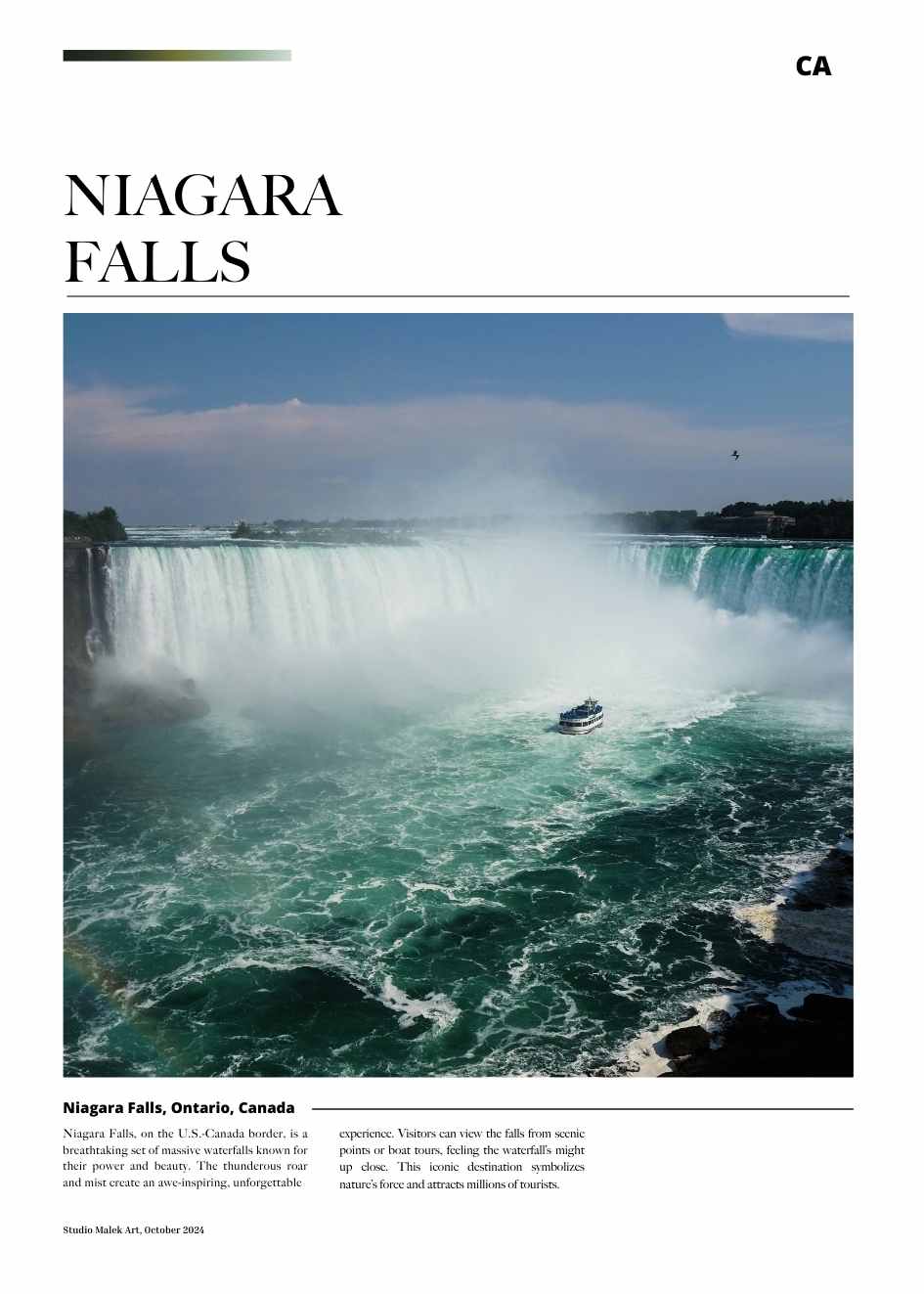 Cuadro NIAGARA FALLS ARTICLE Enmarcado - 100% Madera | Studio Malek