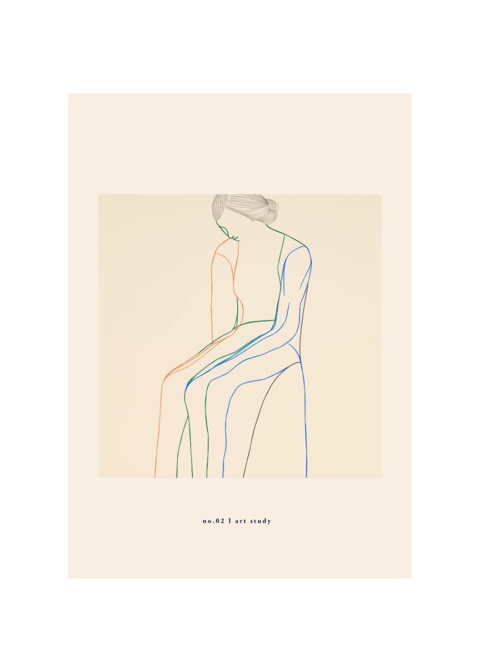 Cuadro SAD BEIGE WOMAN Enmarcado - 100% Madera | Studio Malek